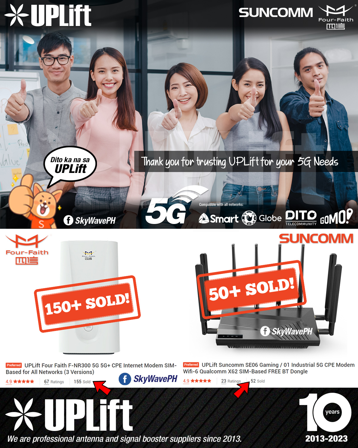 UPLift Four Faith F-NR300 5G 5G+ CPE Internet Modem SIM-Based for All ...