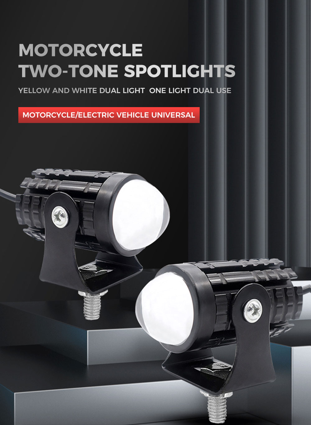 Hotspeed Mini Driving Light 4 Modes Led Headlight For Motorcycle 60w