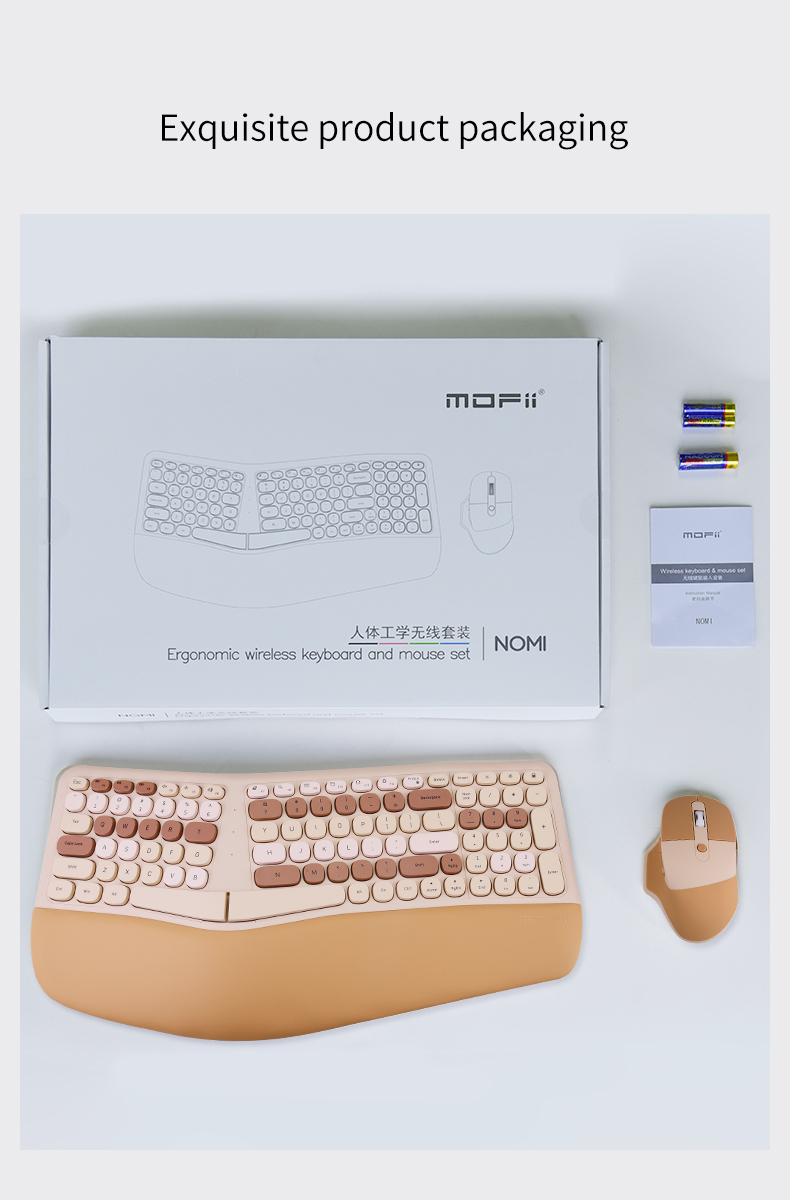 MOFii NOMI Fashion Wireless Keyboard and Mouse Set with Leather Hand ...