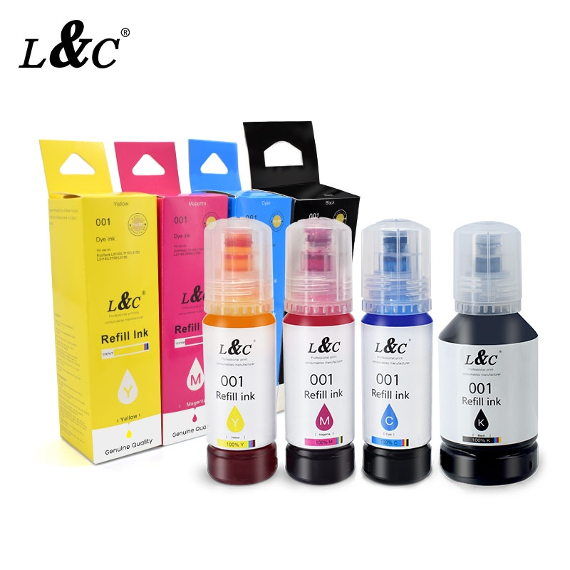 L&C 001 Ink Refill Set Premium Compatible for Epson Printer L4150 L4160 ...