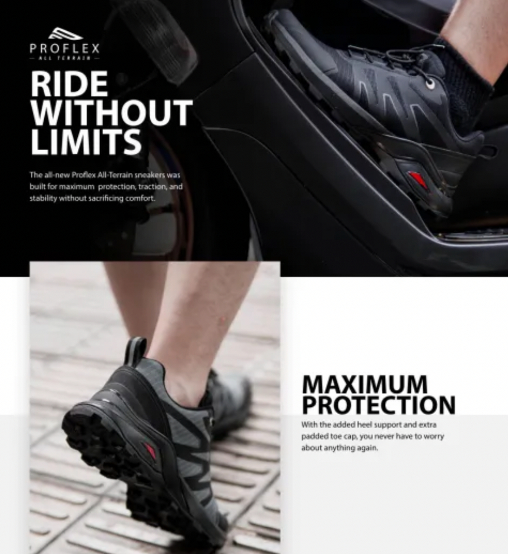 PROFLEX Men's All Terrain Motorcycle Bike Extra-Durable Trail Rubber ...