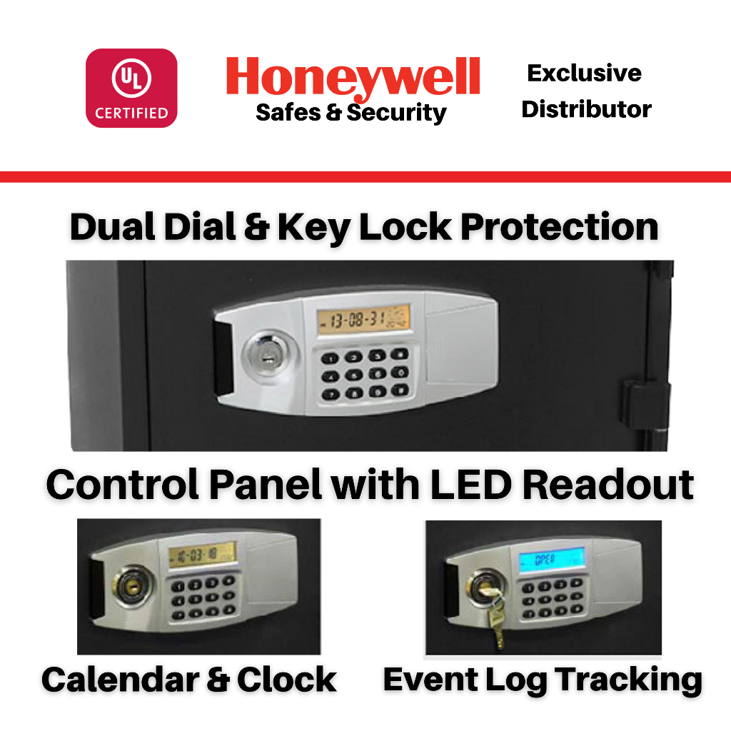 Honeywell Safe 2113 Digital Steel Fire & Security Safe Cash Vault Box ...