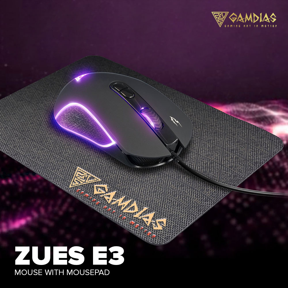 EasyPC | Gamdias Zeus E3 Mouse with Mousepad INTRINSIC DESIGN, RGB ...