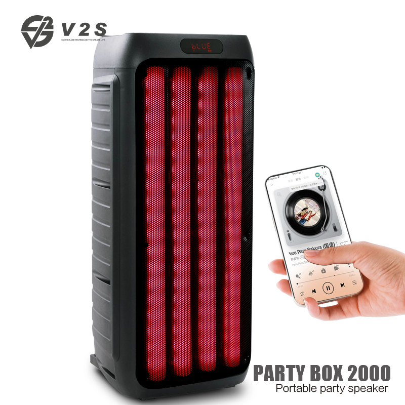 V2S PARTY BOX 2000 RECHARGEABLE TROLLEY TYPE BLUETOOTH SPEAKER WITH ...