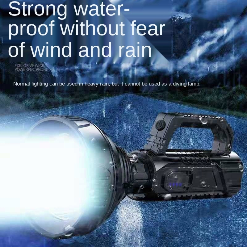 LEDSearchlight Spotlight Big Beam LongRange Flashlight USB Rechargeable ...