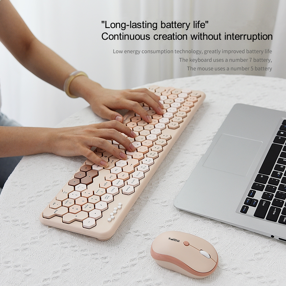 MOFII Honey S 2.4G Rhombus Fashion Wireless Keyboard and Mouse Set with ...