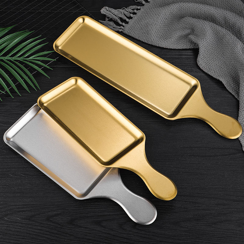 Korean Style Stainless Steel Rectangular Plate Western Cuisine Steak ...