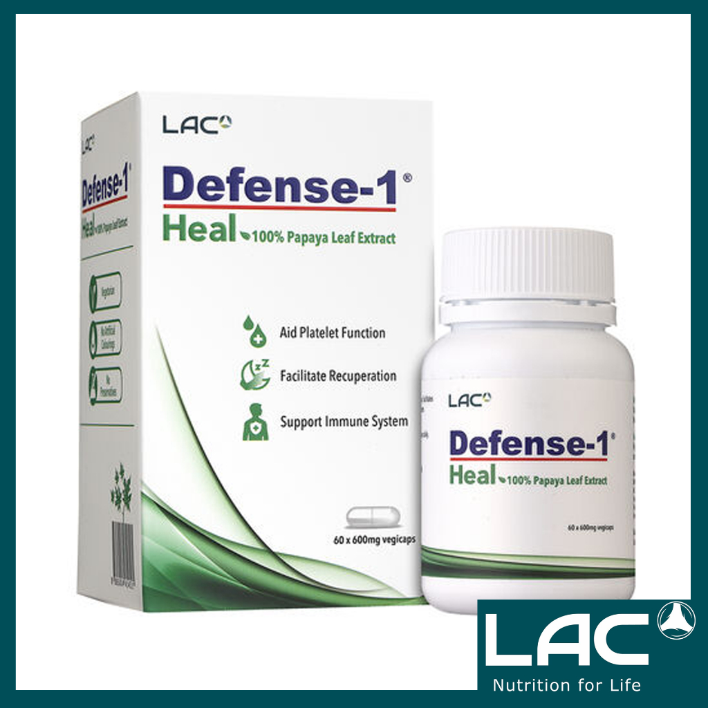LAC Defense-1 Heal Papaya Leaf Extract 60 x 600mg - Aid Platelet ...
