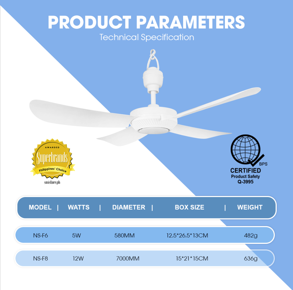NSS Portable Big Size Ceiling Fan Electric Fan With 4 Leafs 700MM ...