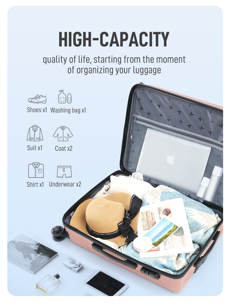 Freebird 14/20/24/28 Inch Scratch-Proof ABS+PC Luggage Travel Bag Set ...