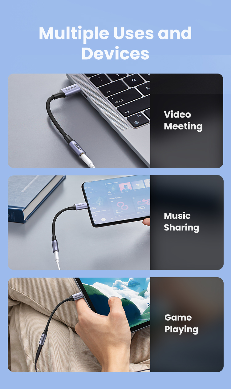 UGREEN USB Type C to 3.5mm DAC Chip Headphone Adapter USB C to 3.5 Aux ...