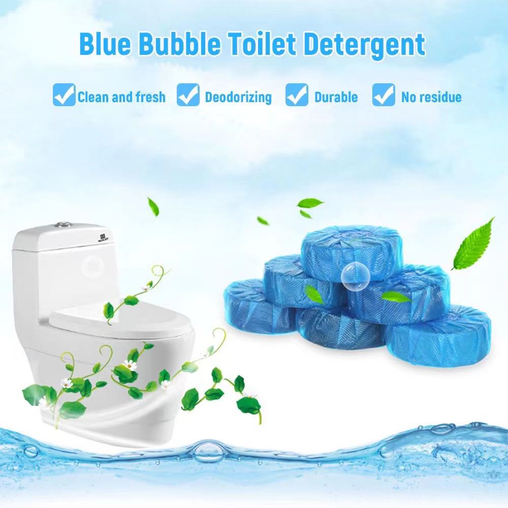 Blue Tablet Toilet Bowl Automatic Toilet Cleaner Blue Bubble Deodorant ...