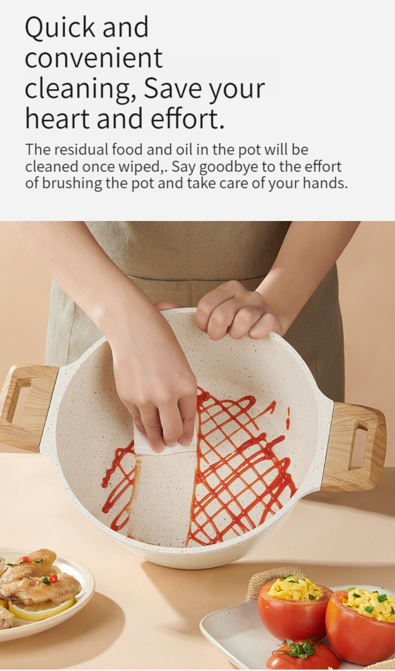 【LEUSE】Healthy non-stick cookware set - medical stone coating - 5 ...