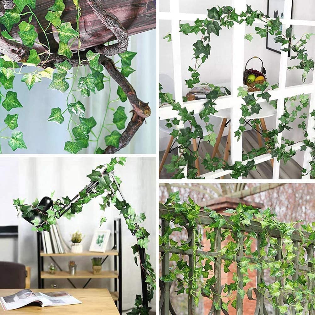 210cm Green Silk Artificial Hanging Lvy Leaf Garland Plants Vine Leaves For Wedding Party ...