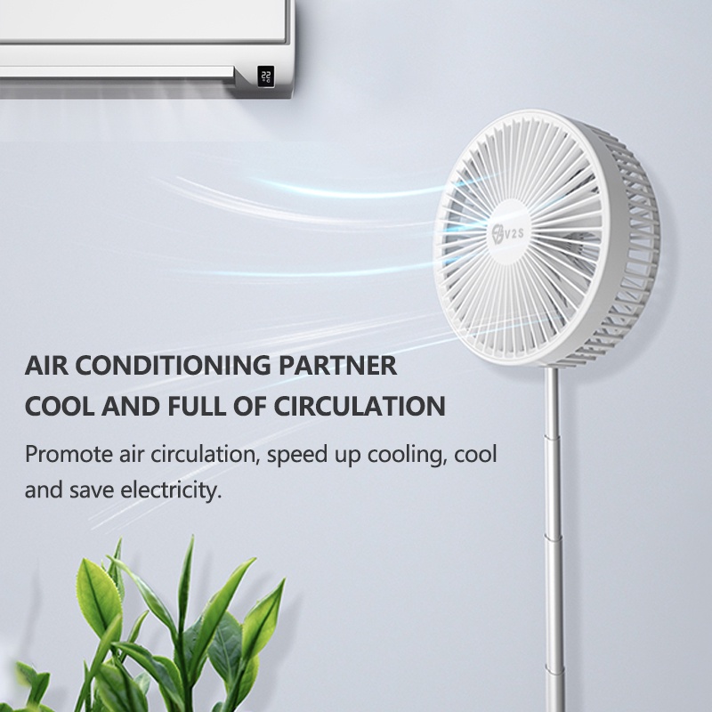 V2S F3 Rechargeable Foldable Adjustable Desktop Long Fan | Shopee ...