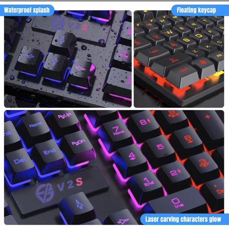 V2S KM200 Mechanical Keyboard And Mouse Bundle Backlight Gaming Combo ...