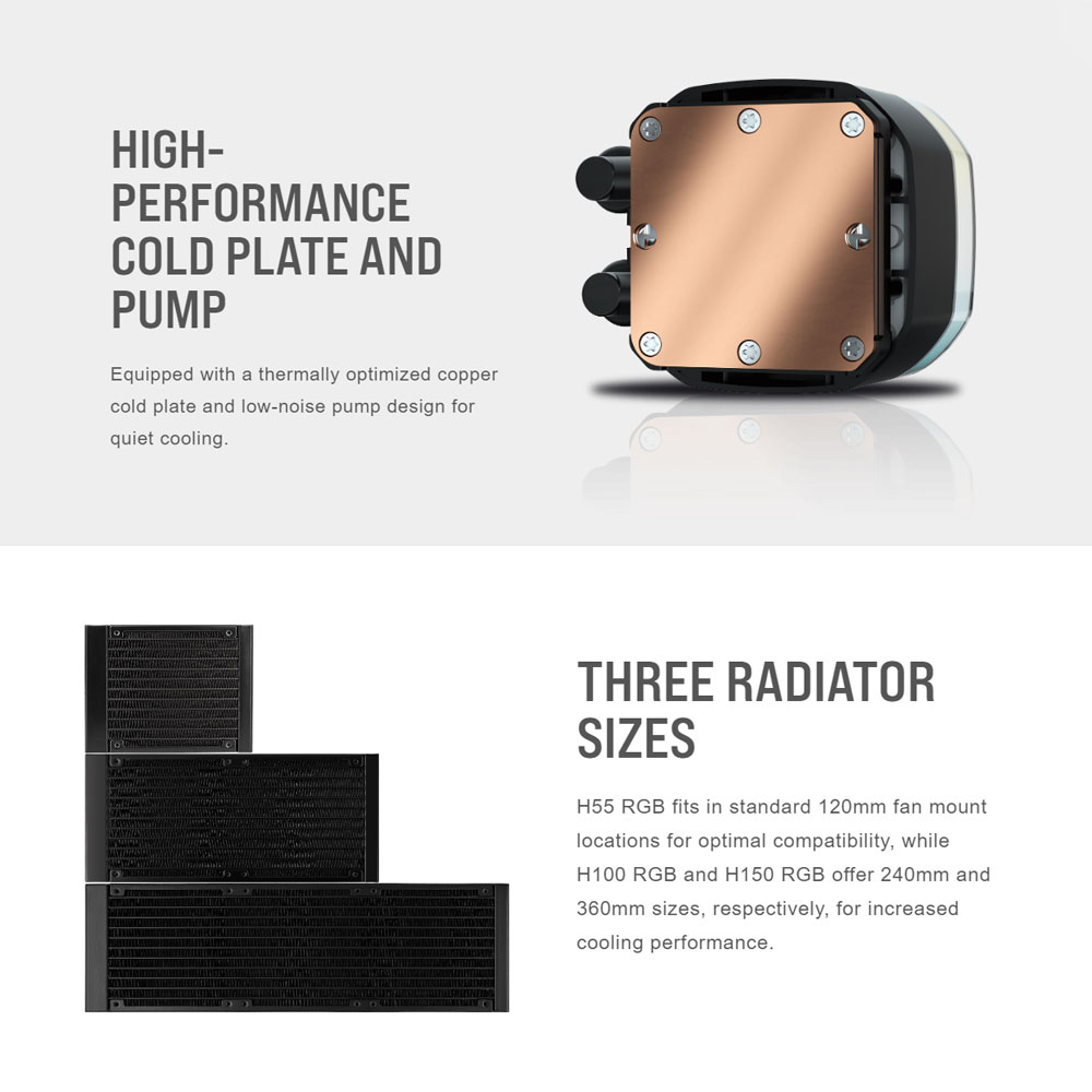 EasyPC| CORSAIR H100 RGB cpu liquid cooler| 240MM RADIATOR (CS-CW ...