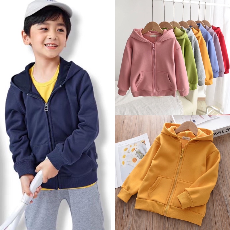 2-7yrs Plain kids Jacket with Zipper High Quality Jacket For kids girls ...