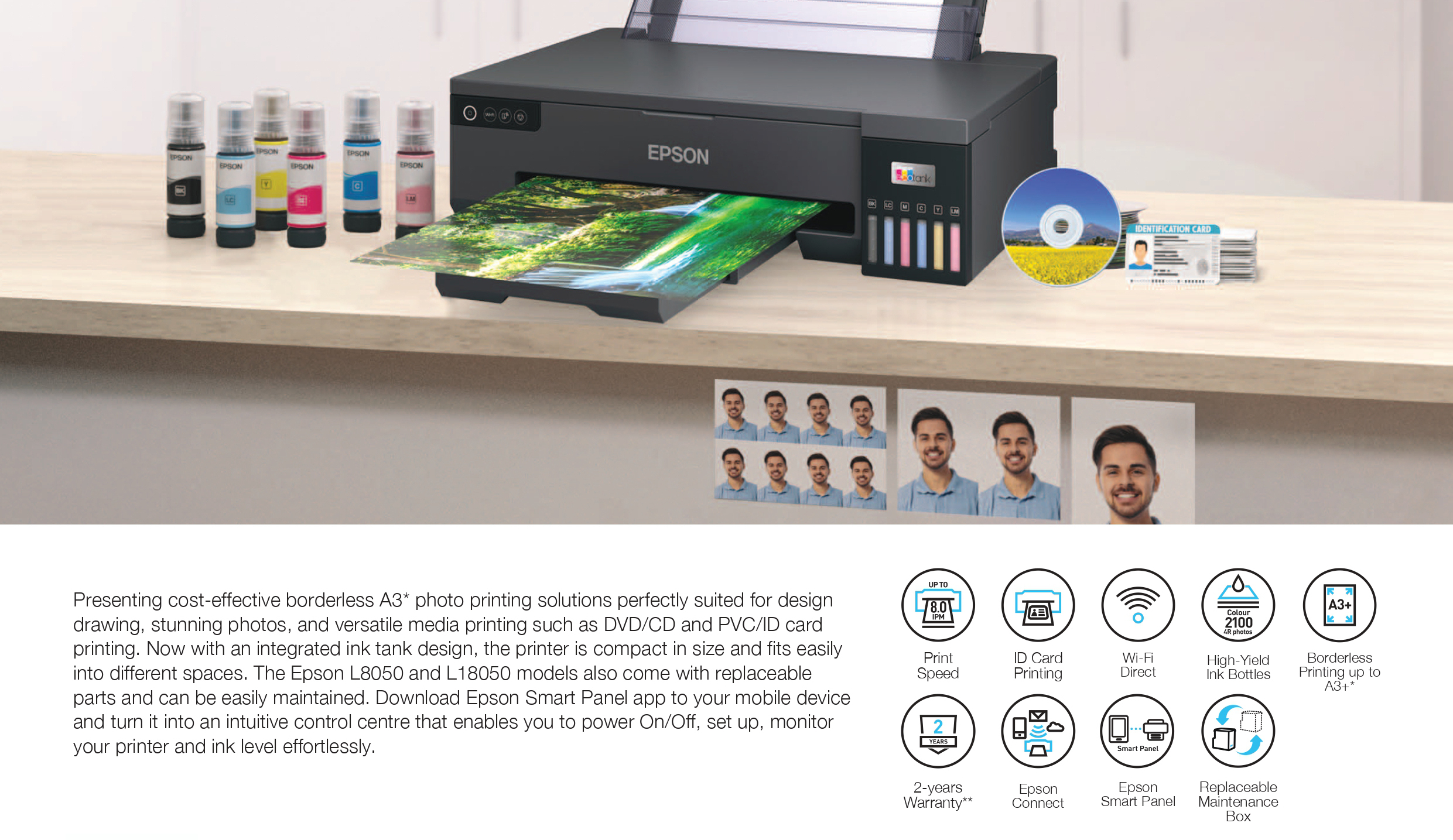 Epson EcoTank L18050 A3 Ink Tank Colored Borderless Printer with Wi-Fi ...