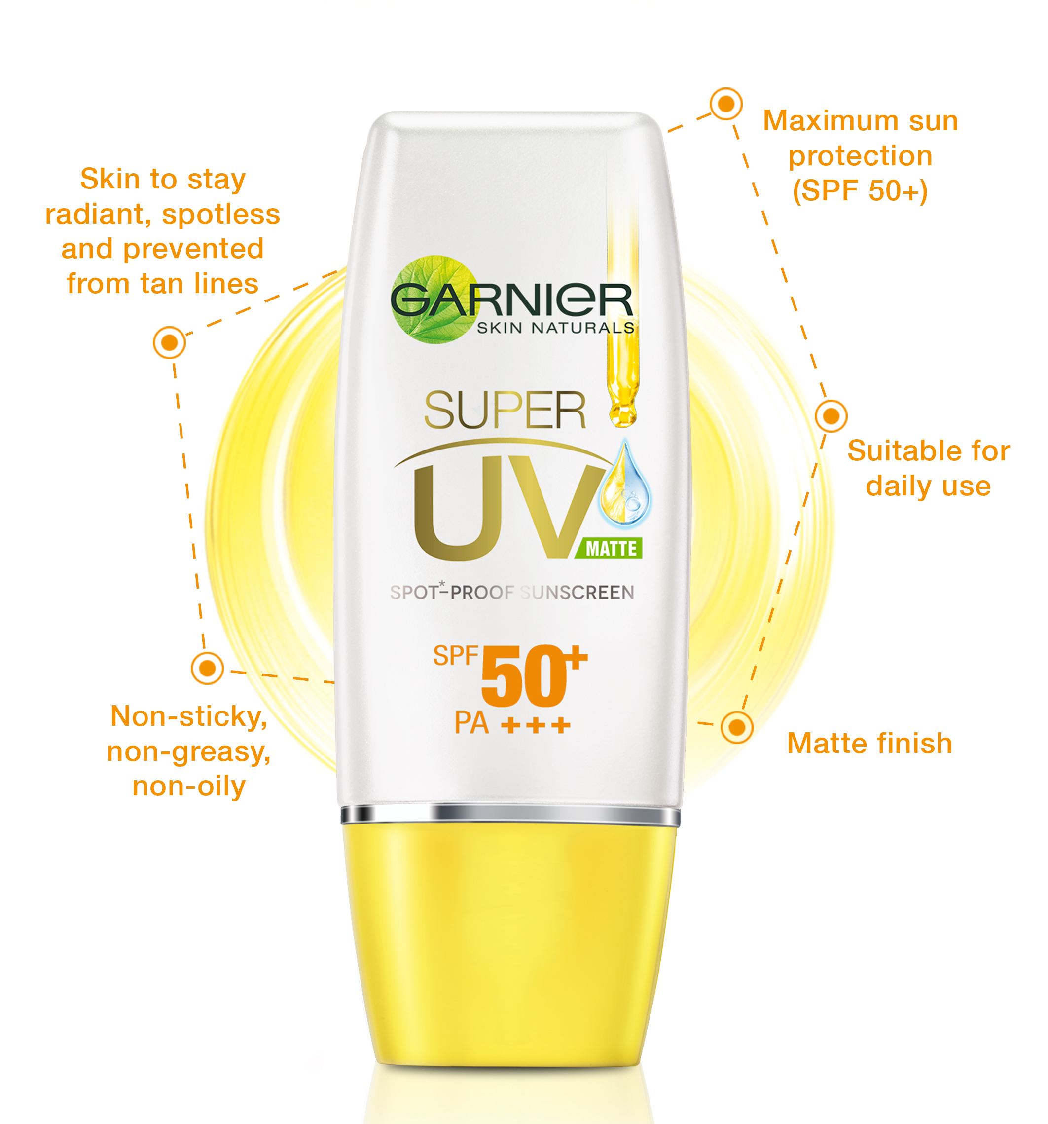 Garnier Super UV Matte Finish Sunscreen (30ml) w/ Vitamin C & SPF50 ...