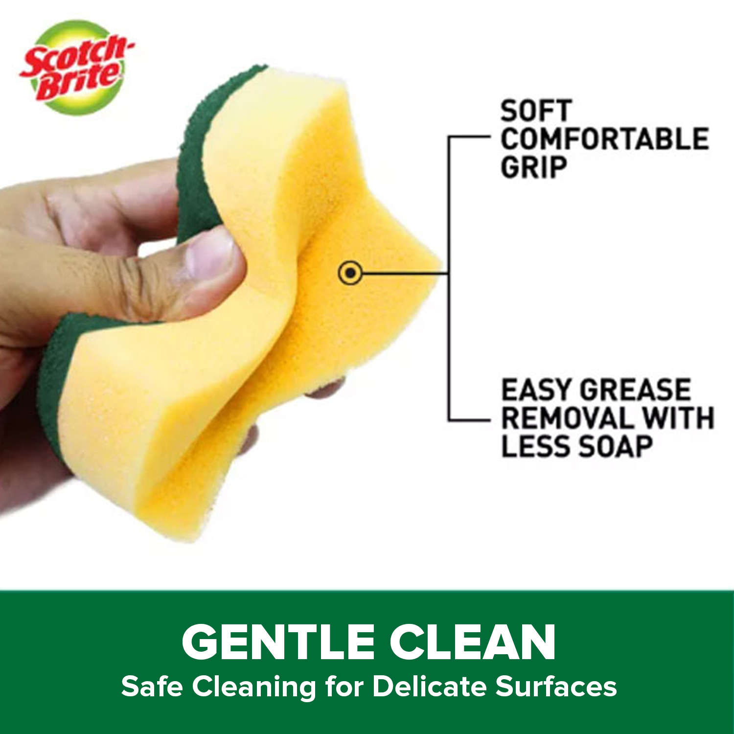 3M Scotch Brite Tough Clean Antibacterial Scrub Sponges 3 Pc/Vp ...