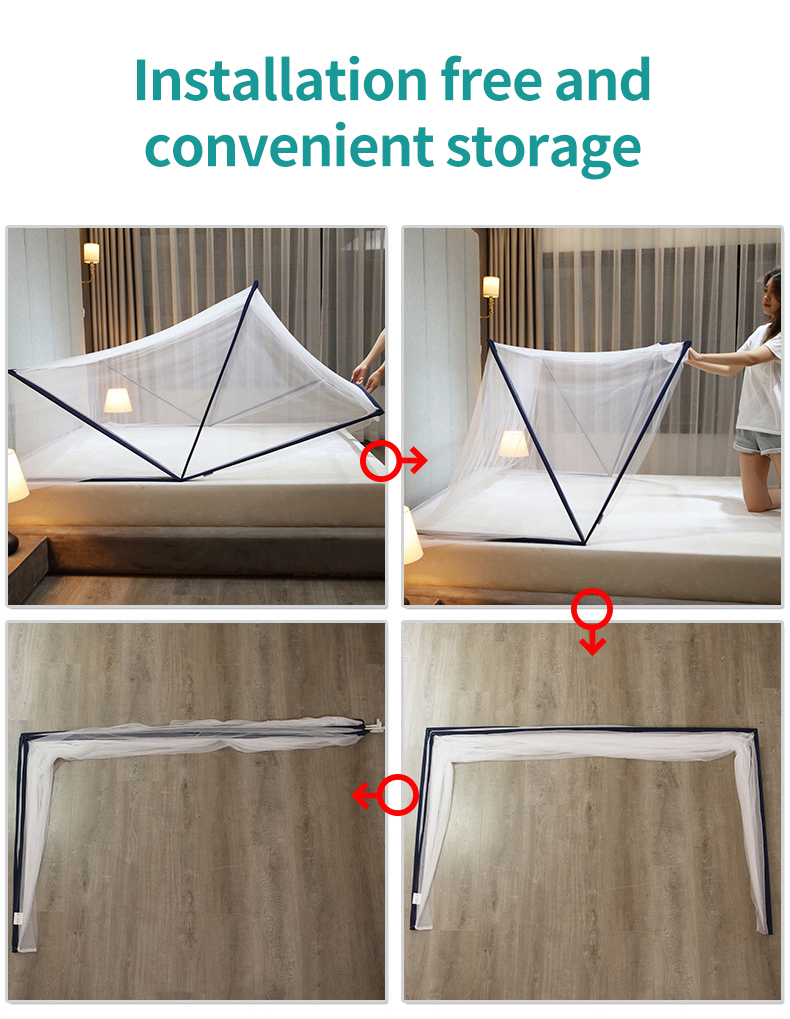 AIODIY Foldable Mosquito Net 2*2M Queen Bed Size Mosquito Nets Decor ...