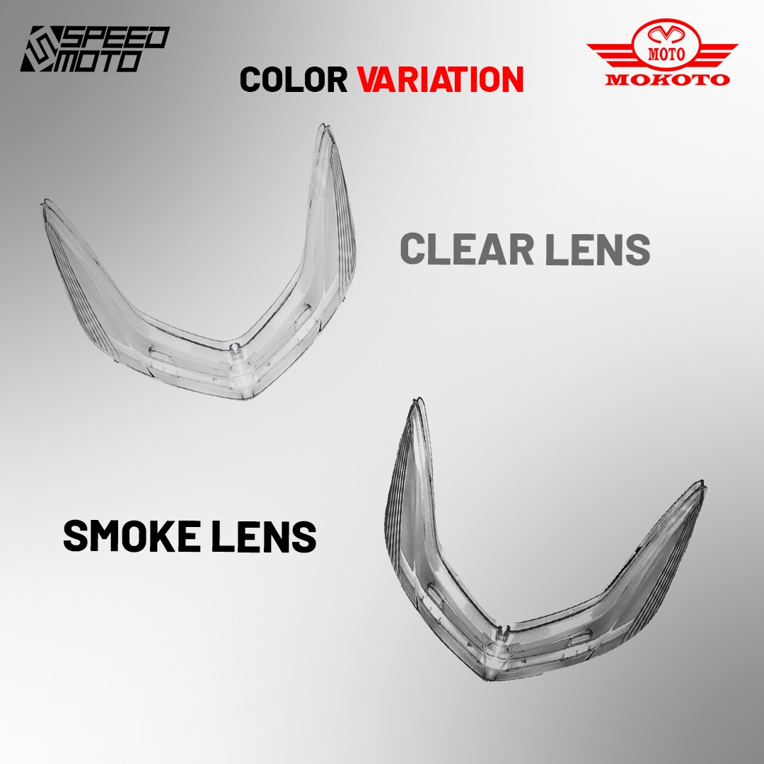 MOKOTO YAMAHA MIO SPORTY HEADLIGHT SMILEY LENS CLEAR FLASHER LENS FOR ...
