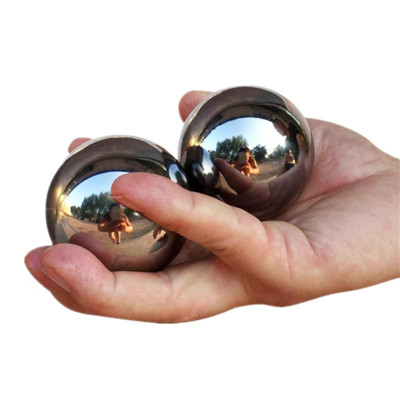 2pcs Fitness Steel Ball Baoding Iron Ball Rehabilitation Solid Handball ...