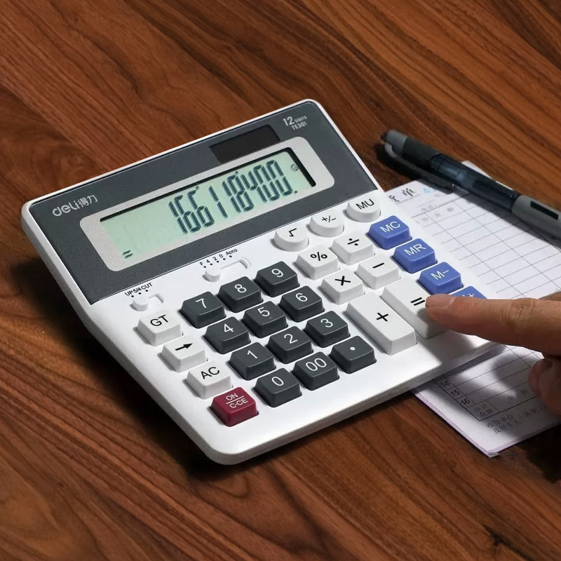Deli Basic Calculator Big Desktop Calculators Office Supplies TE301 ...