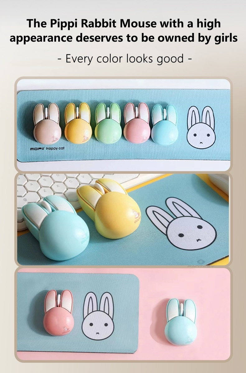 MOFii Patended Item M6 Pippi Rabbit Mute Mouse Macaron Color Wireless ...