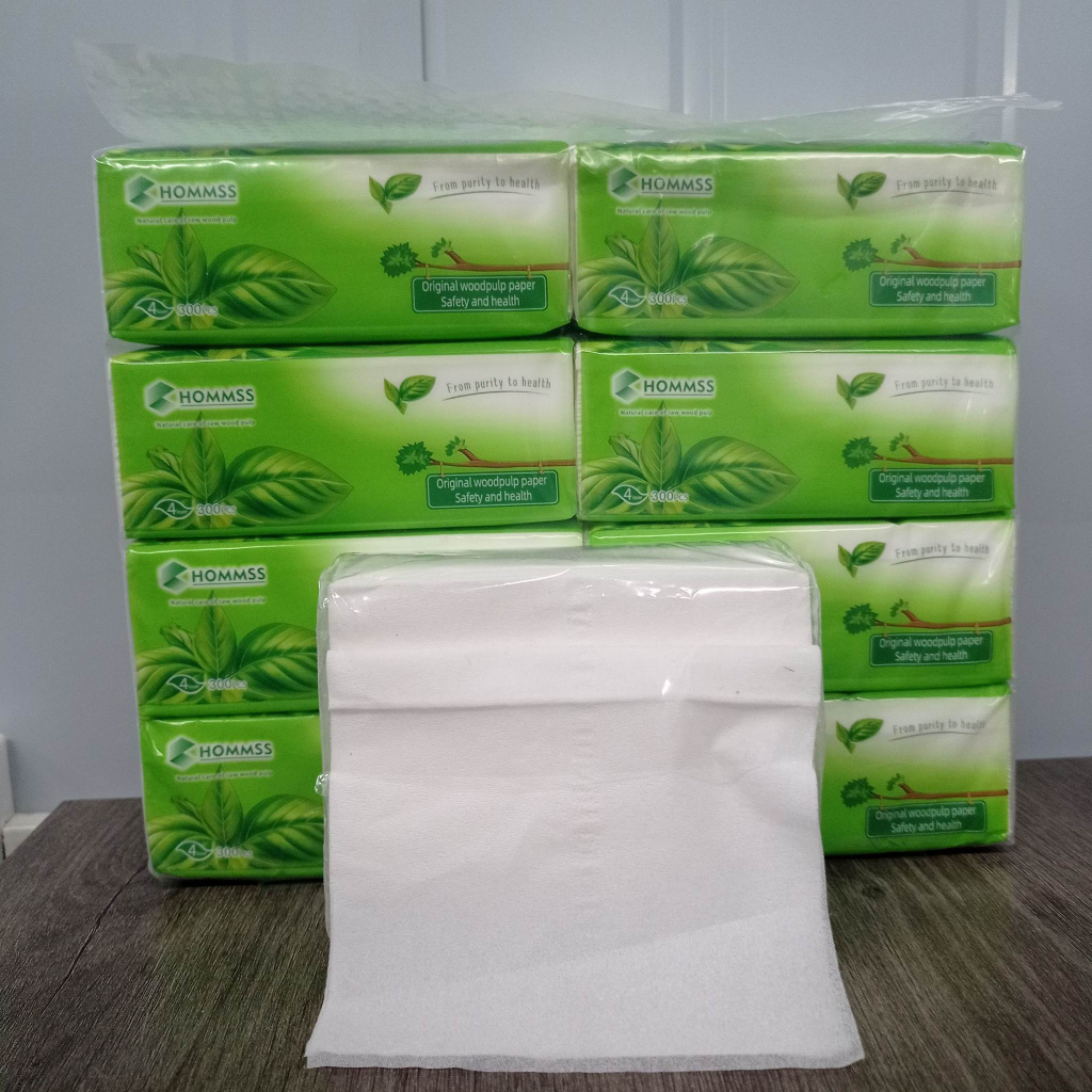 HomeCare HOMMSS Facial Tissue 4 Ply 360 sheets 1PACK/8PCS | Shopee ...