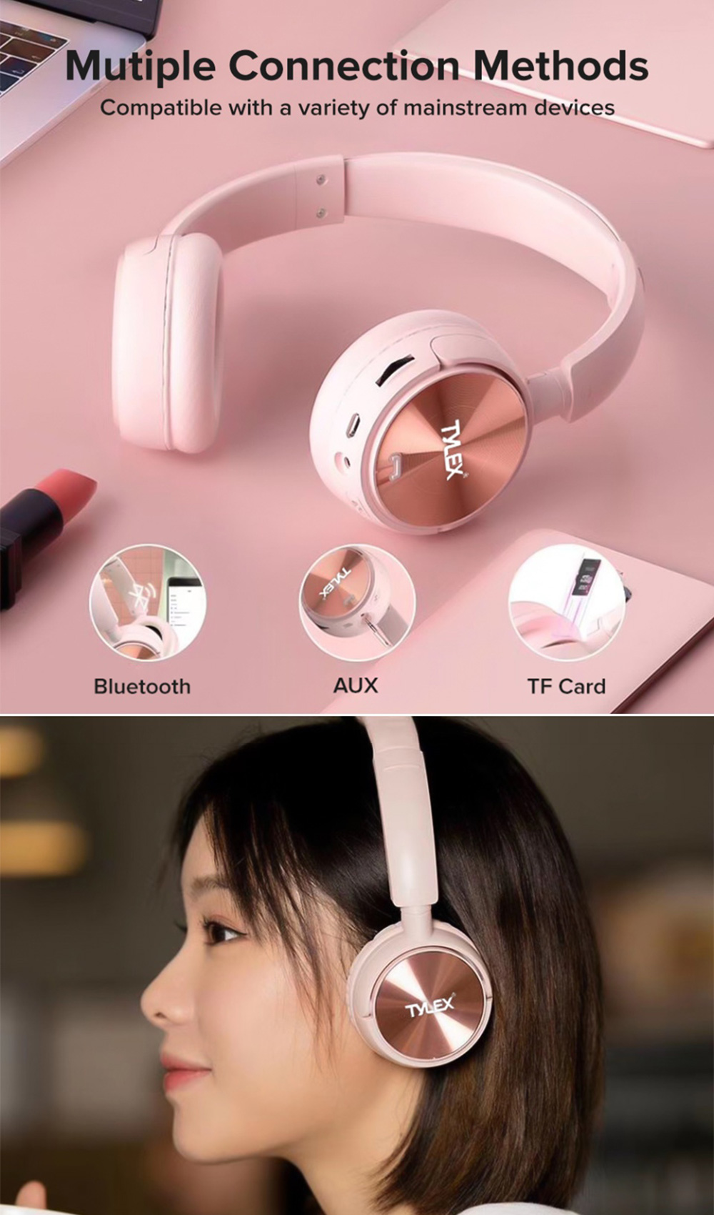 Tylex Q2 Wireless Bluetooth Headset with Built-in Mic App Control ...