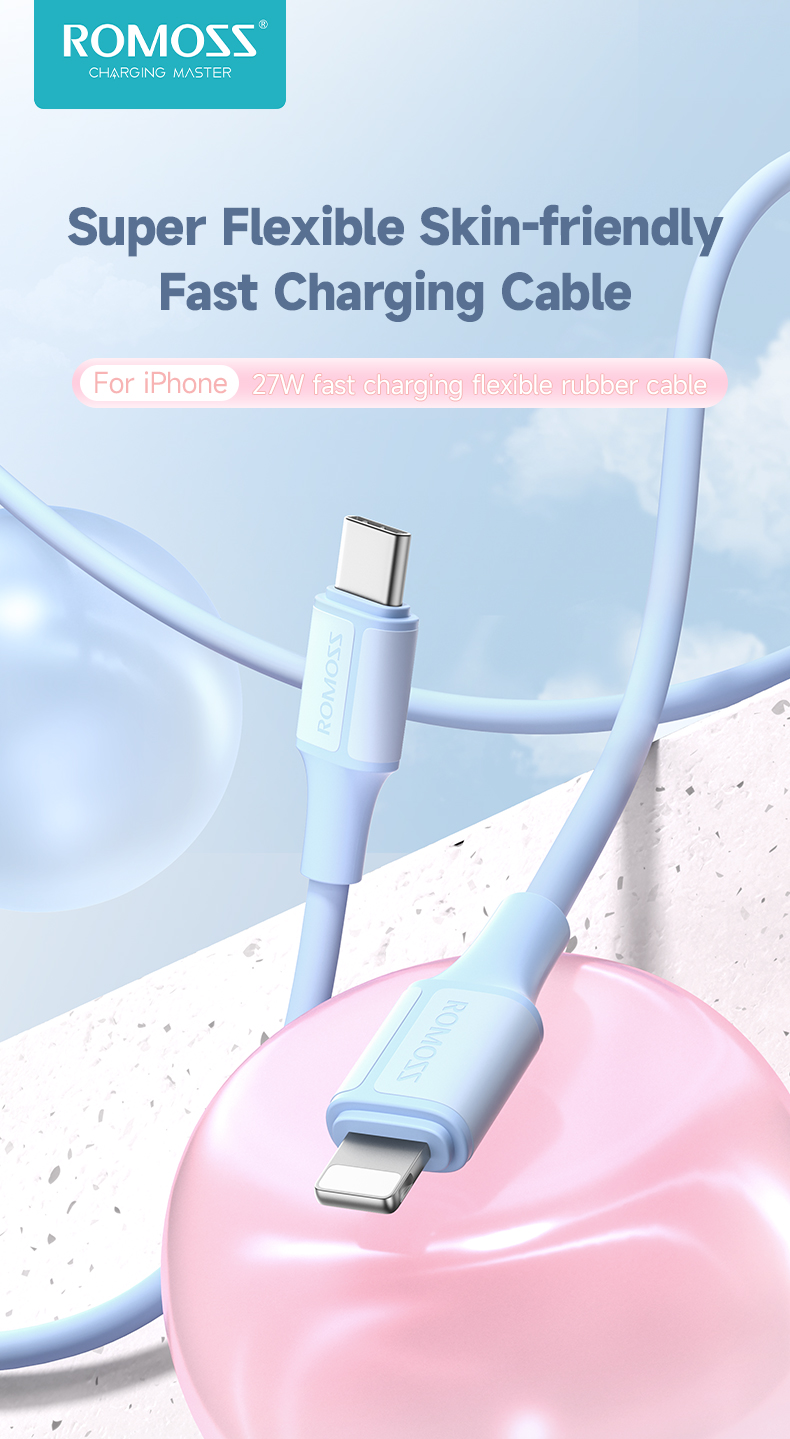 Romoss CB1725 1M Type C to Lightni ng Cable PD 27W Fast Charging ...