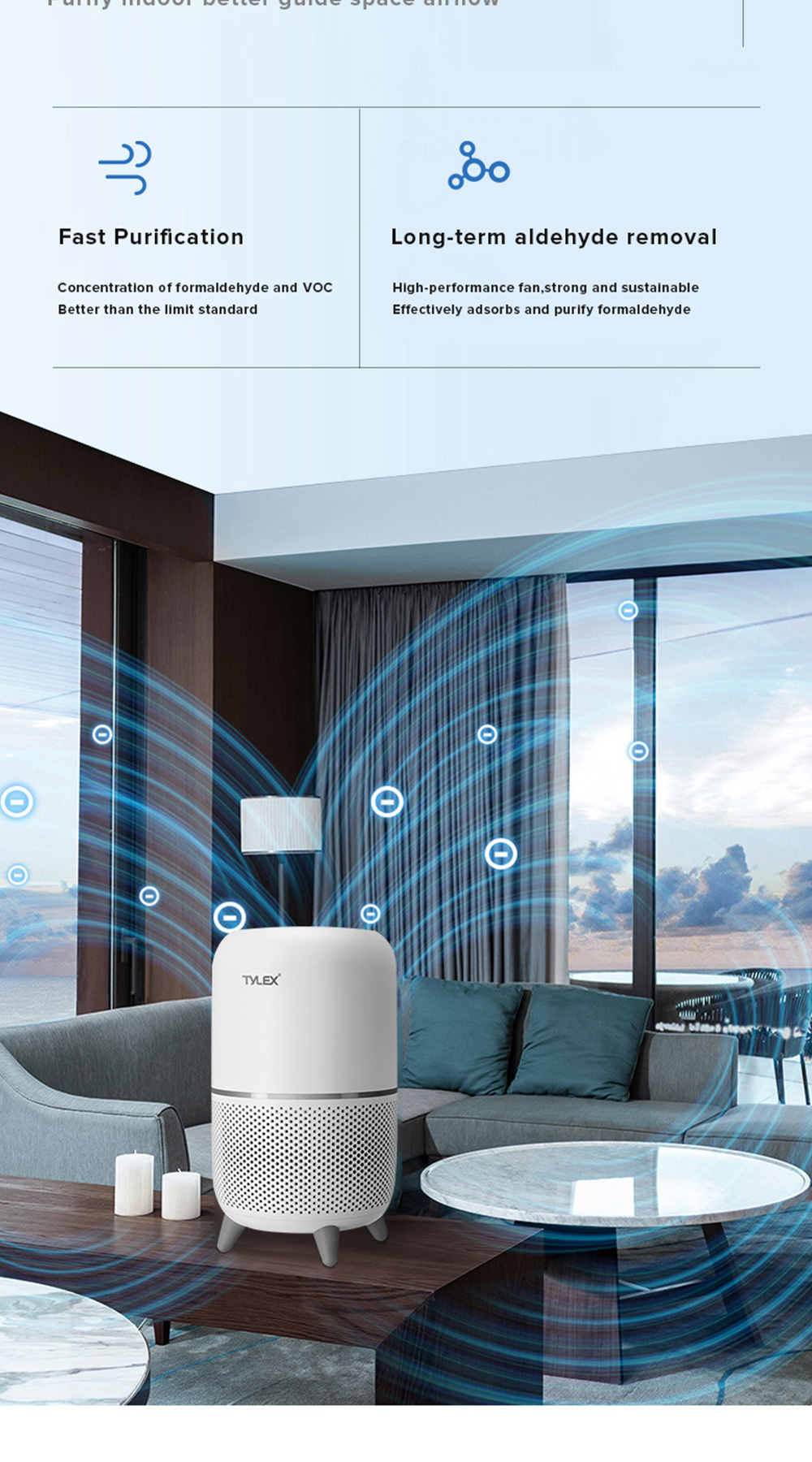 TYLEX XF30 Air Purifier 4 Fan Speeds Effective Filter from Dust/Pollen ...