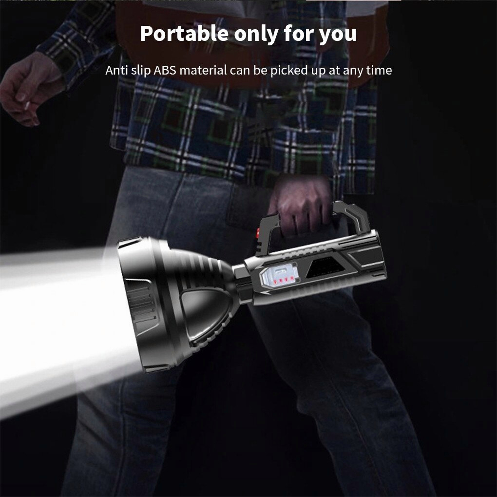 LEDSearchlight Spotlight Big Beam LongRange Flashlight USB Rechargeable ...