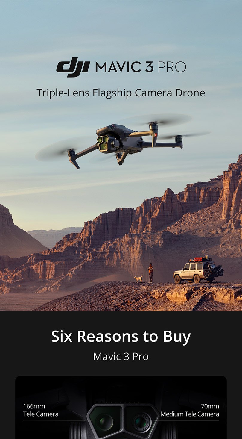 DJI Mavic 3 Pro - Camera Drone | Flagship Tri-Camera System | 4/3 CMOS ...