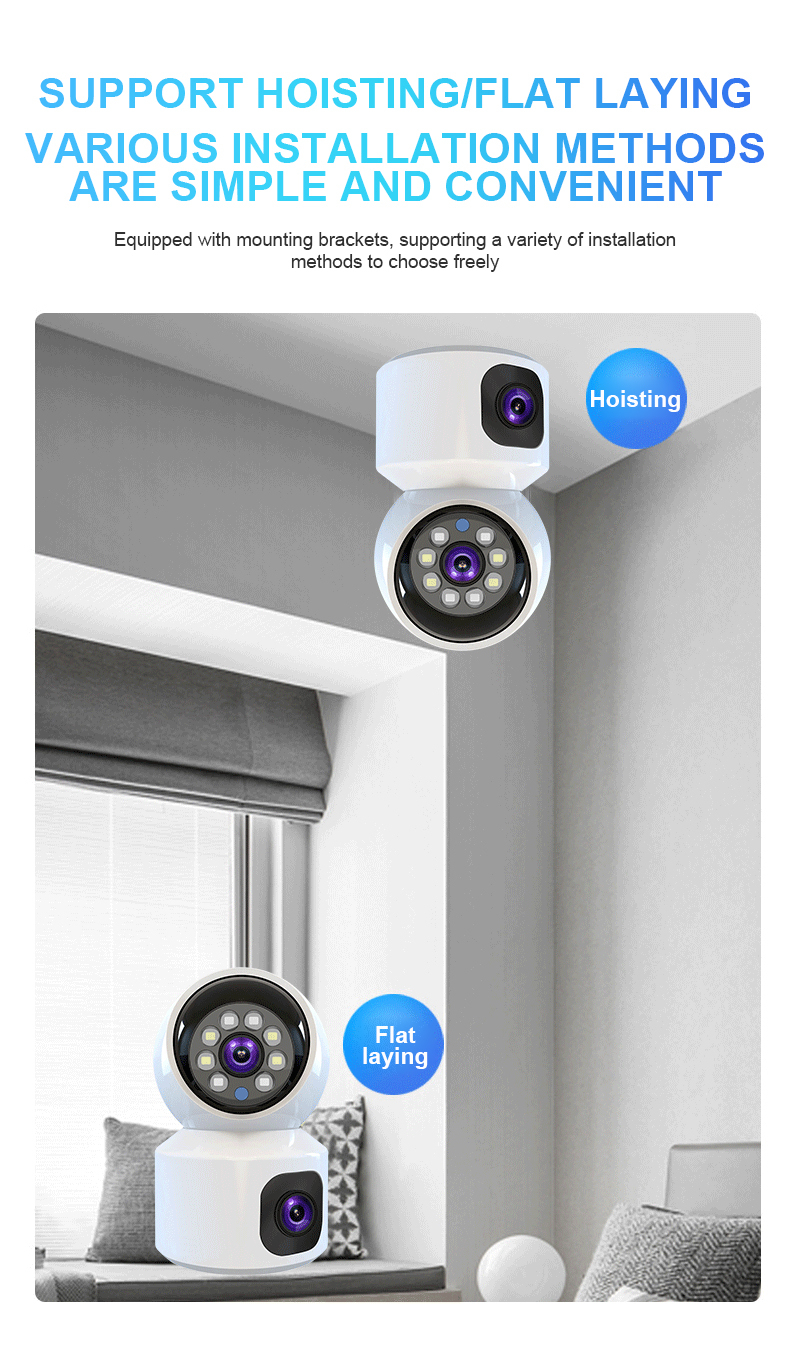 MORUI V380 Q4S Dual Lens Two Direction 1080P IP CCTV Camera Wifi ...