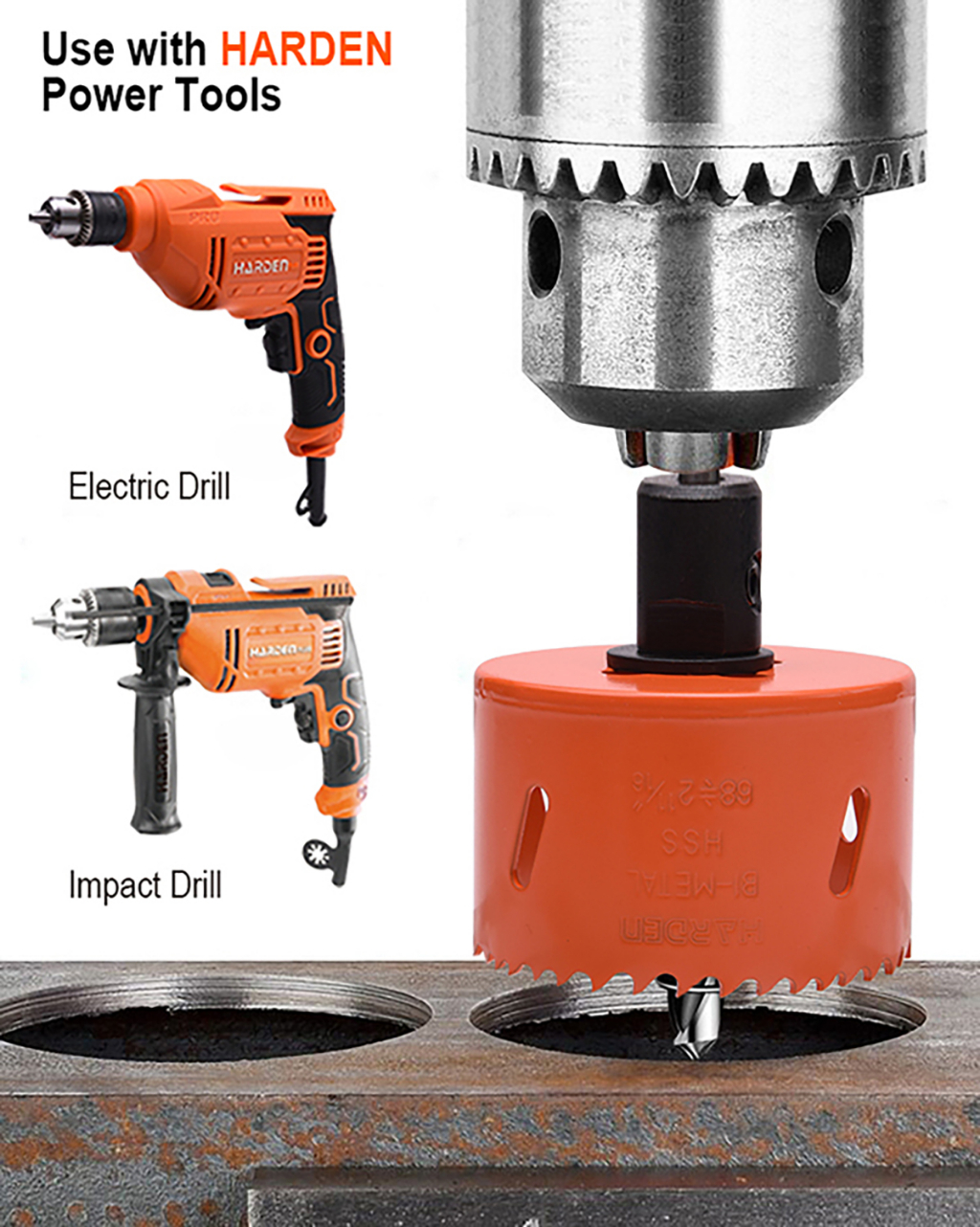 Harden 18mm - 76MM Bi-Metal Hole saw Cutter Hole Saws 16-64mm HSS BI ...