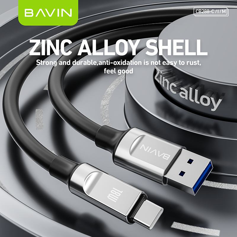 BAVIN CB288 60W PD Fast Charging Soft Silicone Thick Wire Data Cable ...