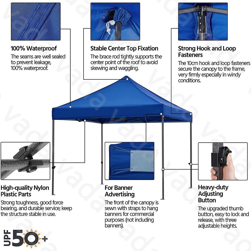 Retractable Tent 3x3 Outdoor Tent Heavy Duty Waterproof Foldable Canopy ...