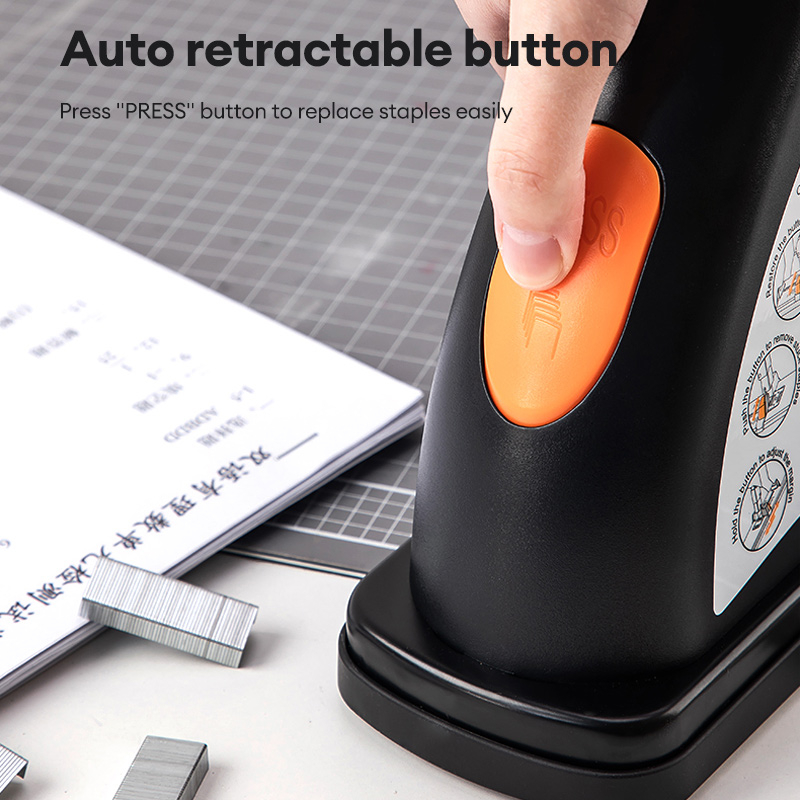 Deli Heavy Duty Stapler for Book Binding Gun Tacker Large Paper Stapler ...