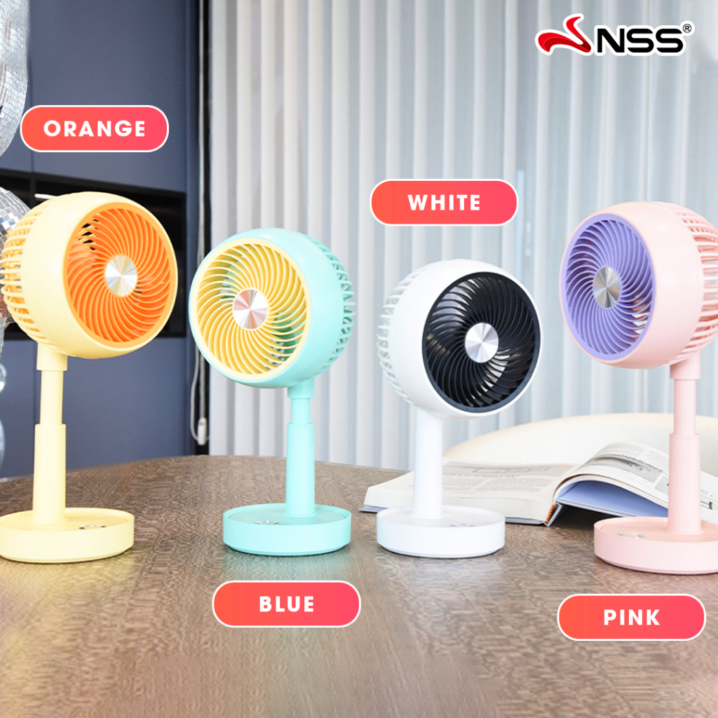 NSS Electric Desk Fan Mini Fan Rechargeable USB Portable Desktop Fan 3 ...