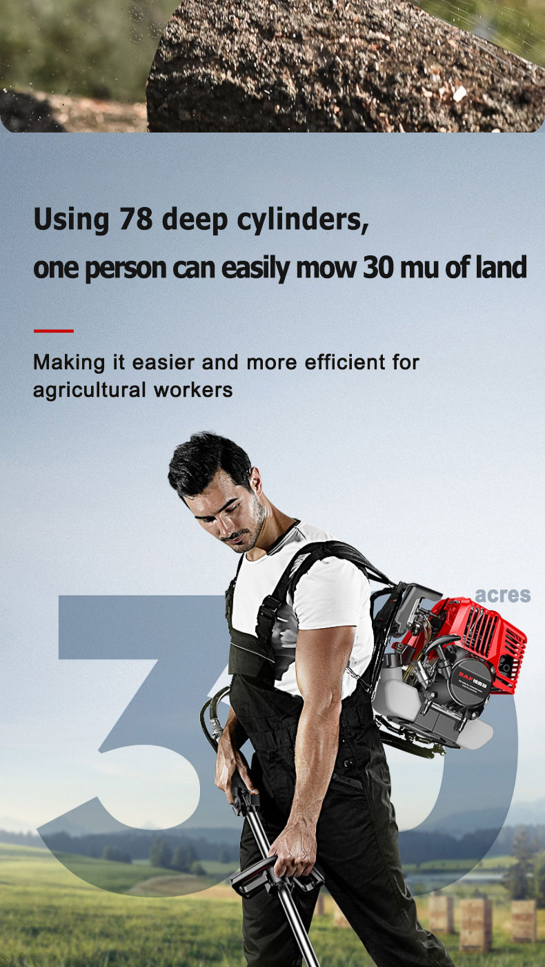 Lawn Mower 2-stroke Gasoline Lawn Mower Multifunctional Side-Mounted ...