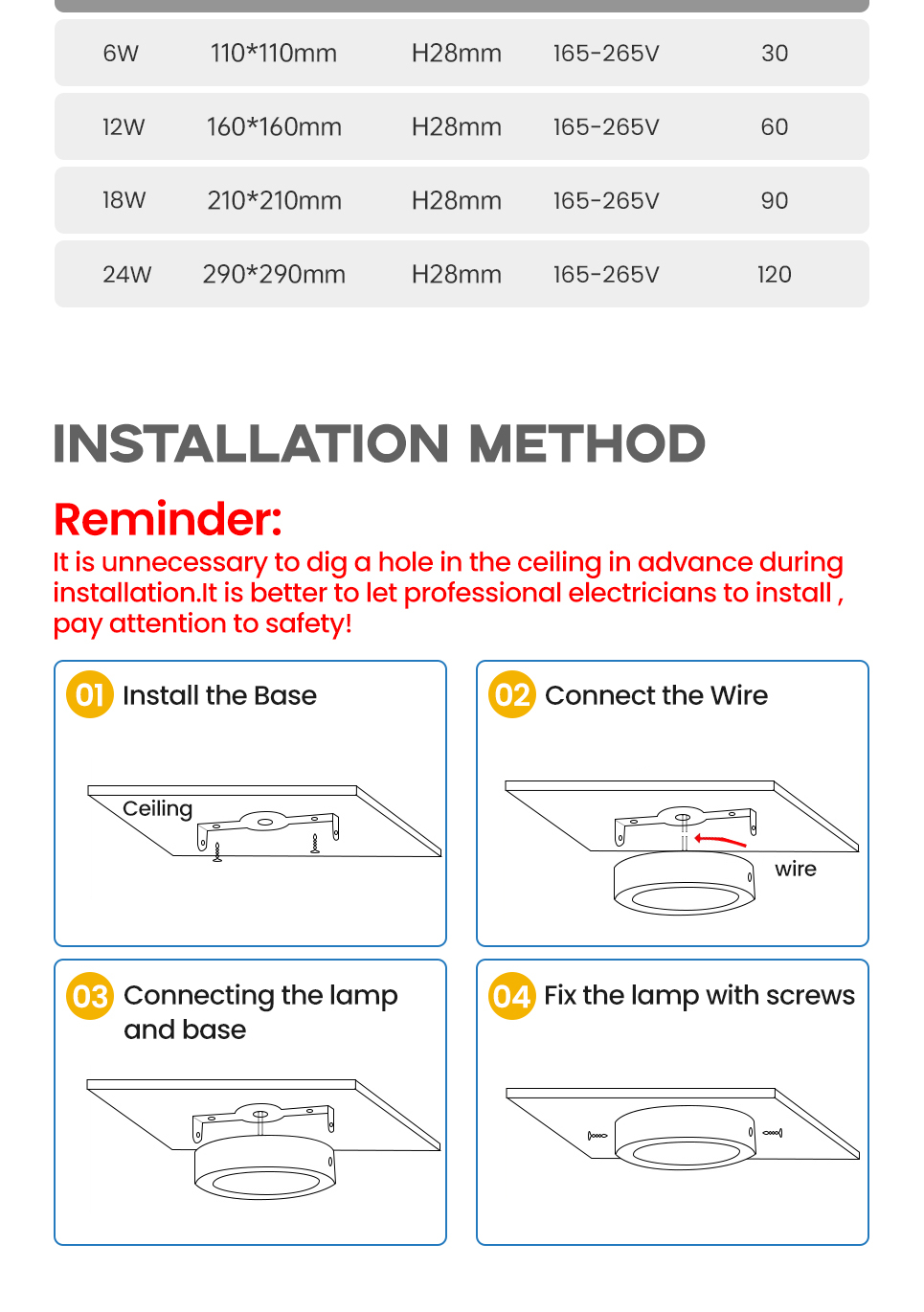 Rong River 24W 18W 12W 6W Surface Pin Light LED Ceiling LED Ceiling ...