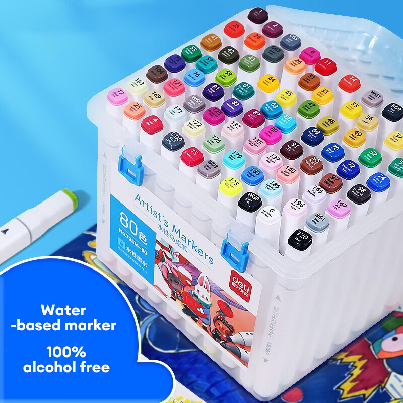 Deli 12/24/36 Colors Alcohol Marker Pen Set Art Marker School Supplies ...