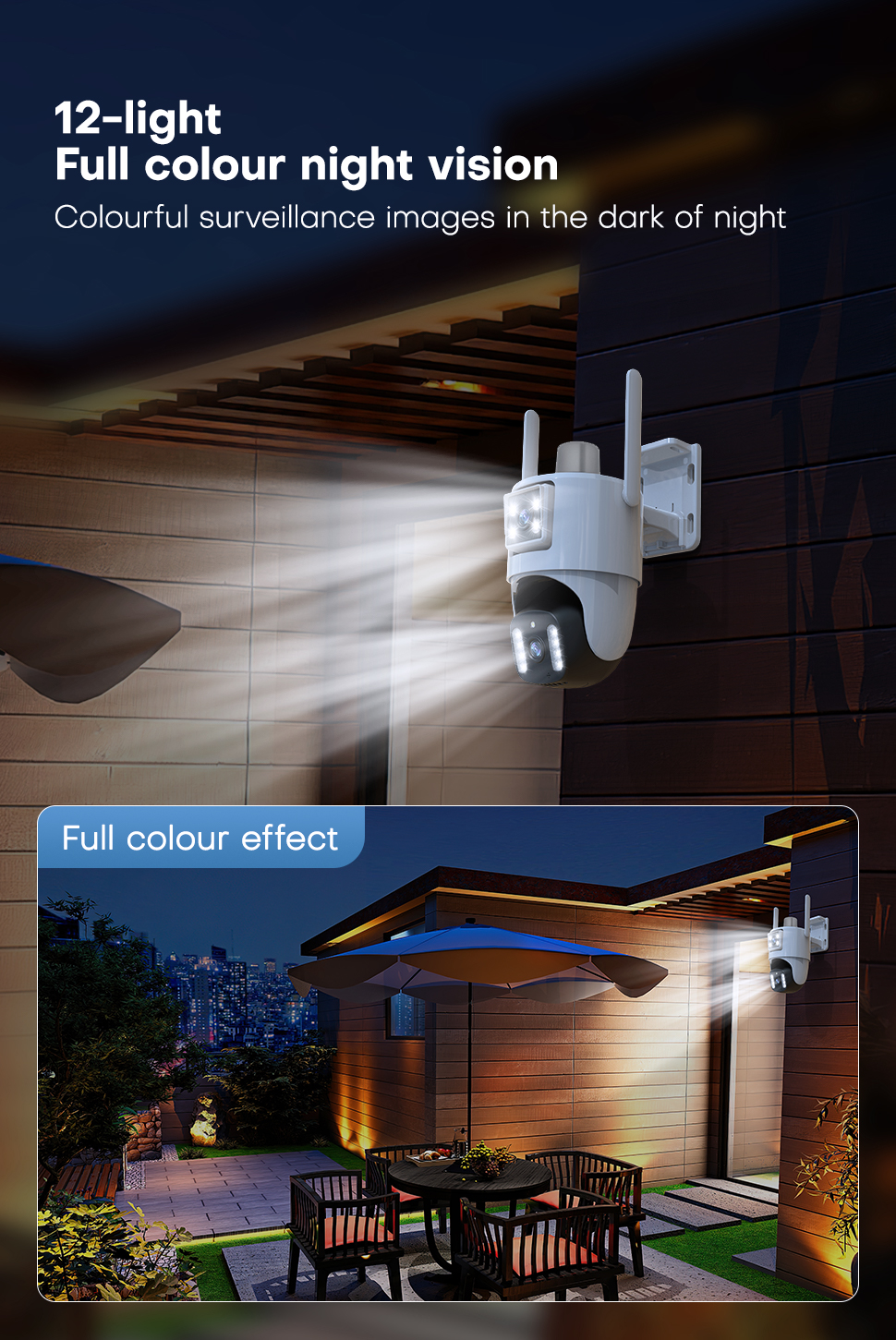 V380 BP3 CCTV Camera Wireless Outdoor 1080P Dual Lens Security IP ...