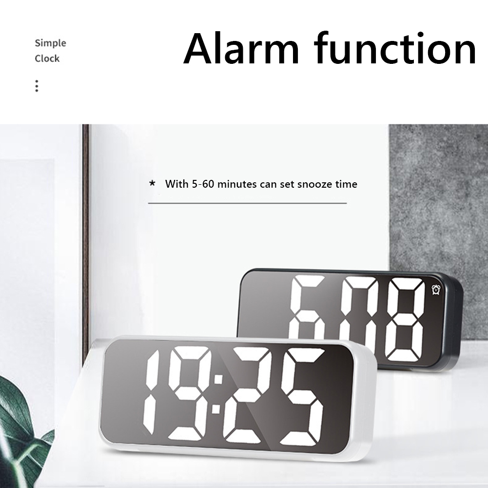 LED Digital Alarm Clock with 12/24H Table Clocks Temperature Date ...