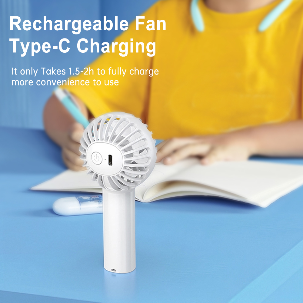 Orashare HF02 Mini Electric Fan Rechargeable Portable Mini Fan 3 Speed Wind Handheld Fan ...