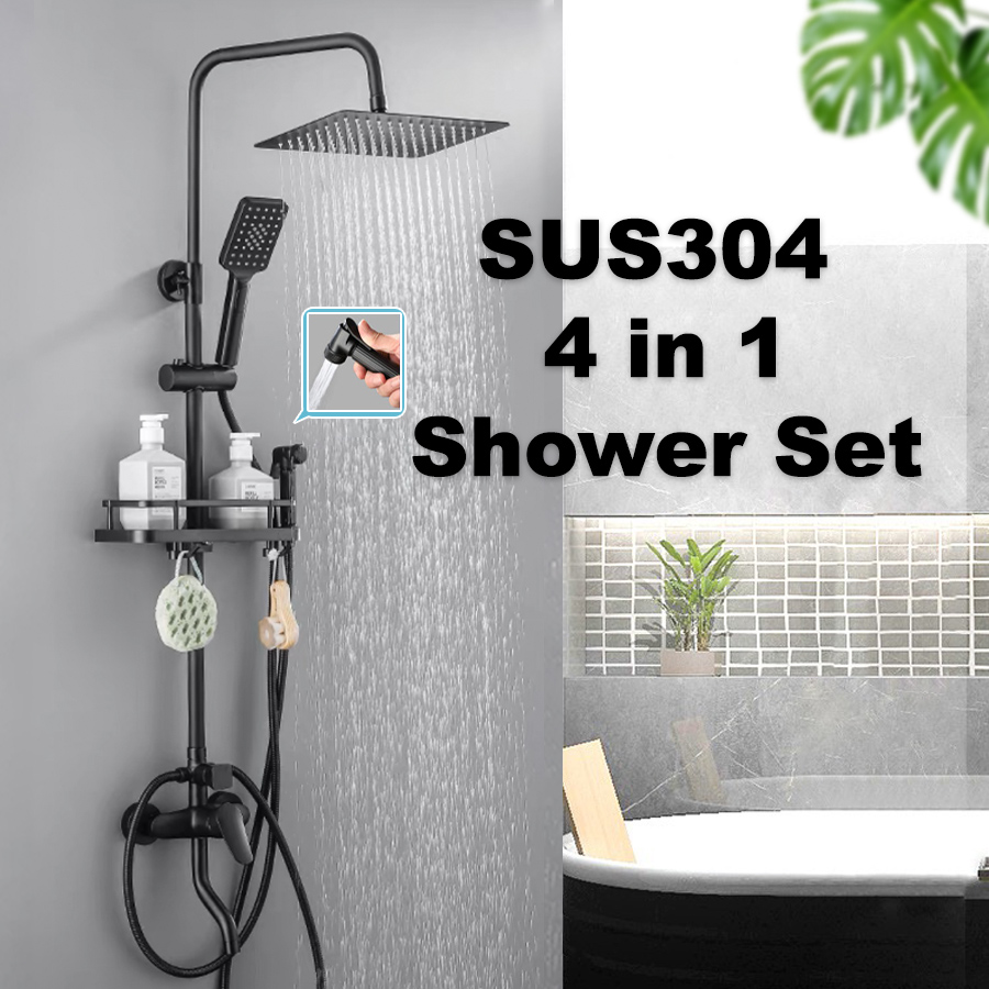 TQTQ SUS304 Shower Set Bathroom 4 In 1 Copper With High-Pressure Head ...