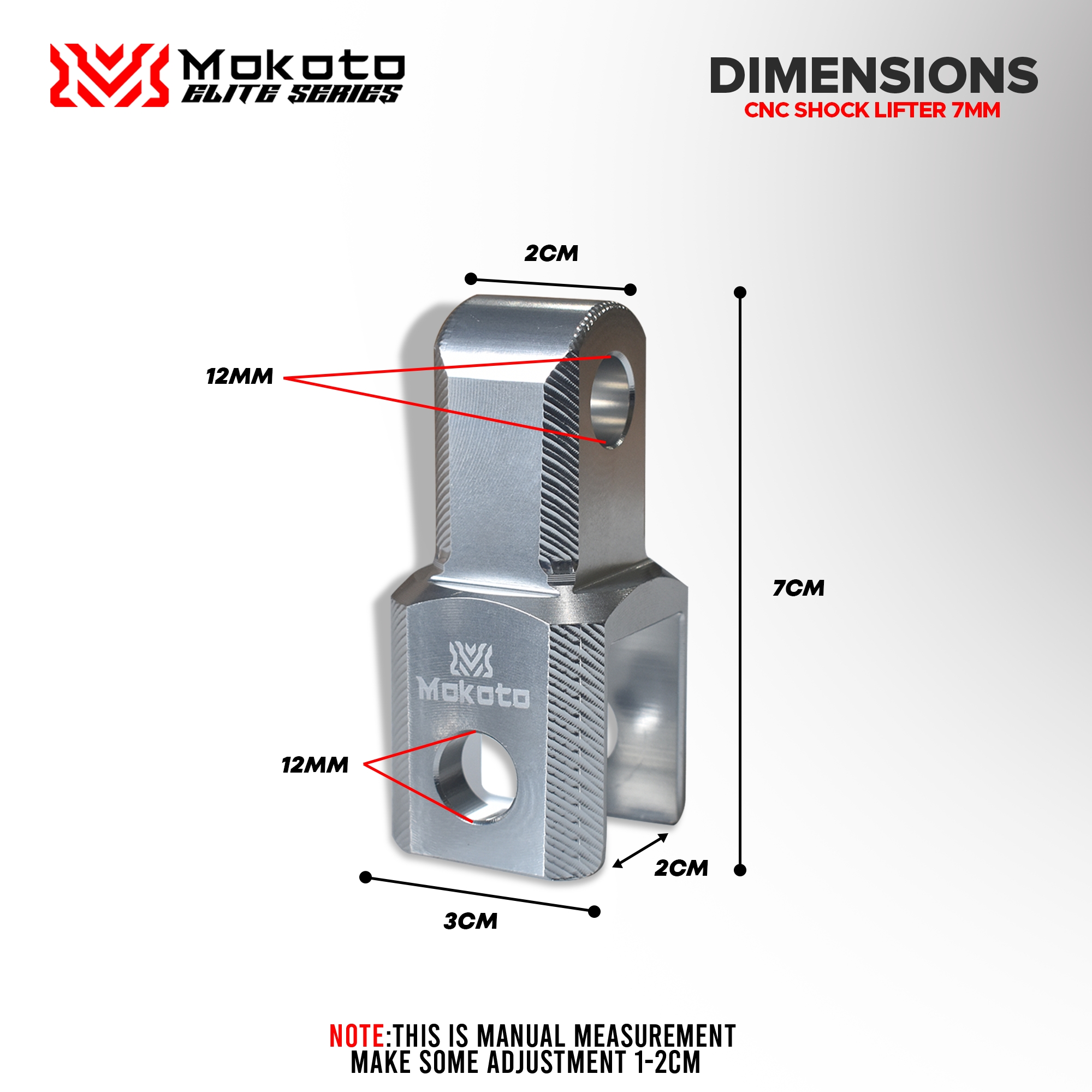 MOKOTO ELITE SERIES CNC SHOCK LIFTER 7MM MOTO-ESL-8957 CNC ALLOY SHOCK ...